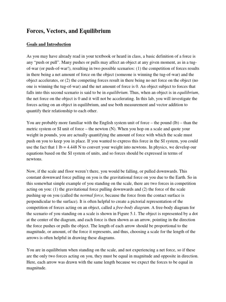 Forces Vectors and Equilibrium | PDF | Force | Euclidean Vector