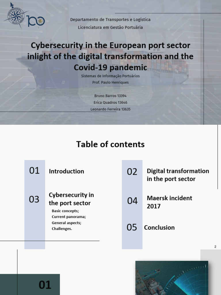 Cybersecurity in The European Port Sector Inlight of The Digital ...