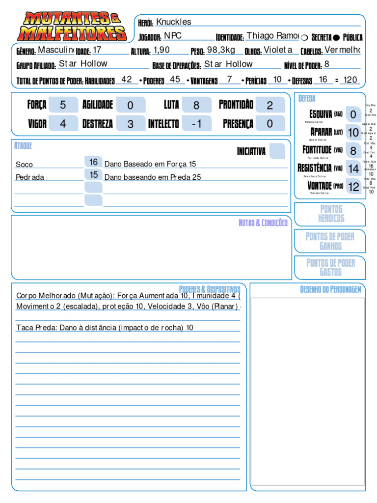 Thiago Ramon (Ficha RPG) | PDF
