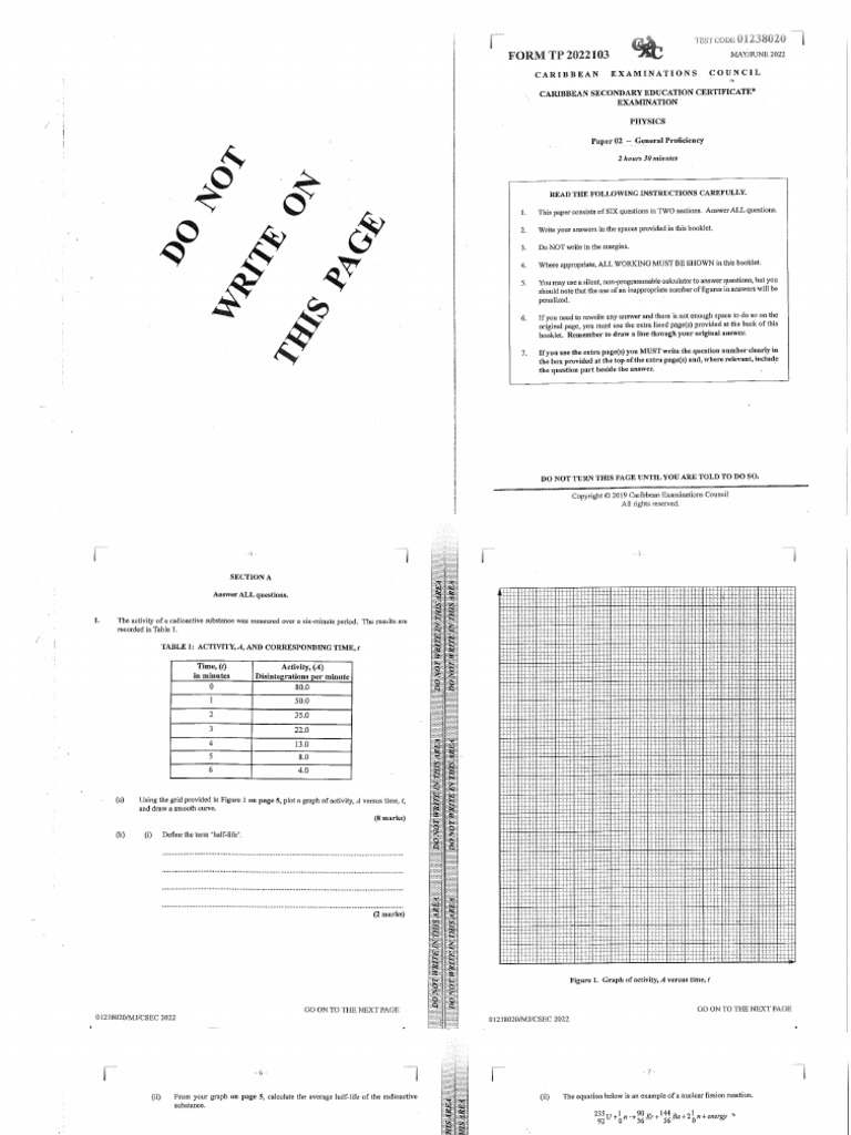 Csec Physics P2 2022 | PDF