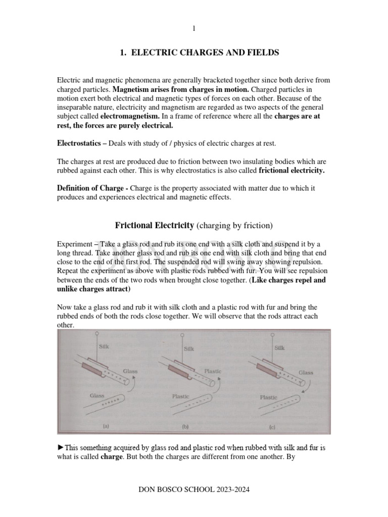 Electric Charges and Fields Explained | PDF | Electric Charge ...