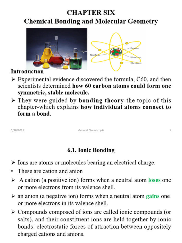 General Chemistry - Chapter 6 PDF | PDF | Chemical Polarity | Ion