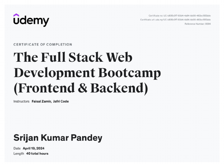 Full Stack Dev Udemy | PDF