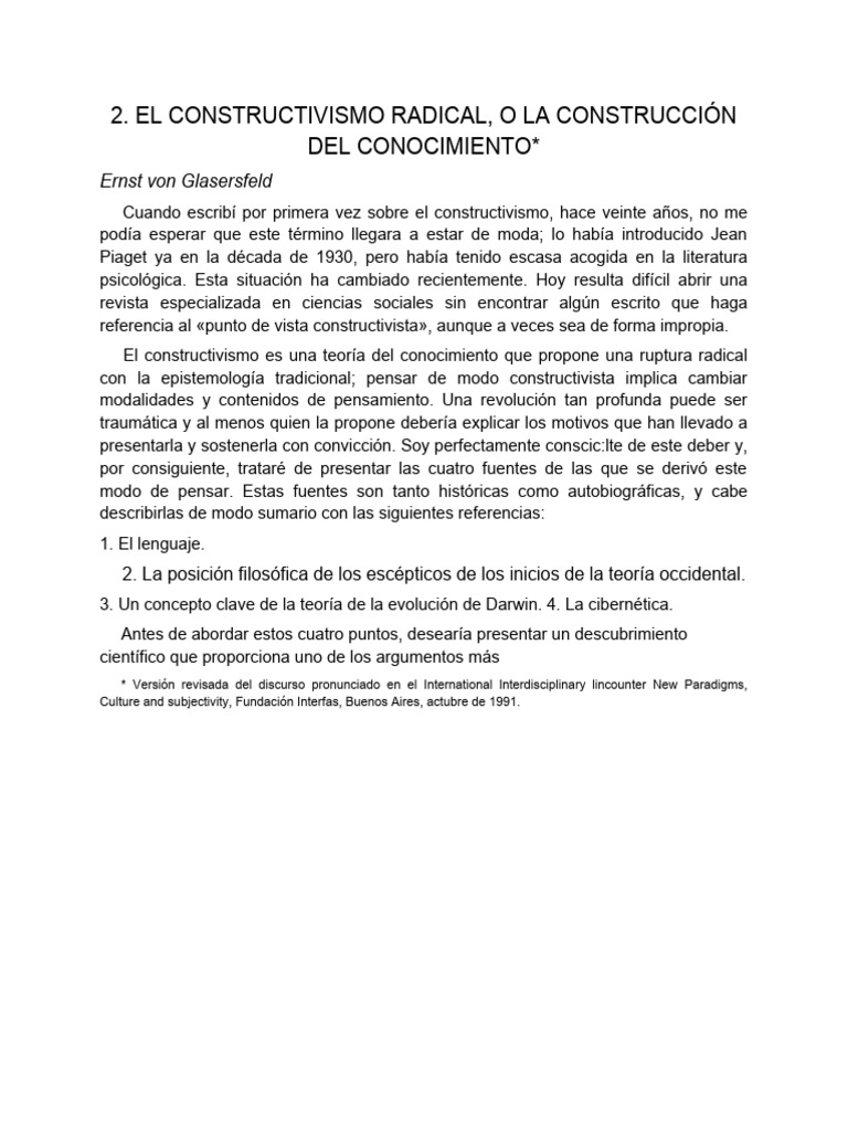 El - Contructivismo Radical - o - La - Construccion - Del ...