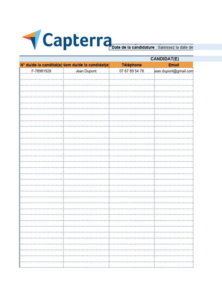 Tableau de Suivi Des Candidatures - Mod Le Excel Gratuit T L Charger ...