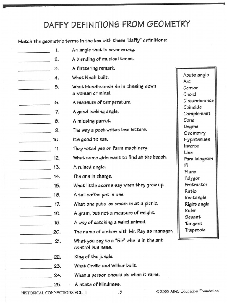 Daffy Definitions From Geometry | PDF