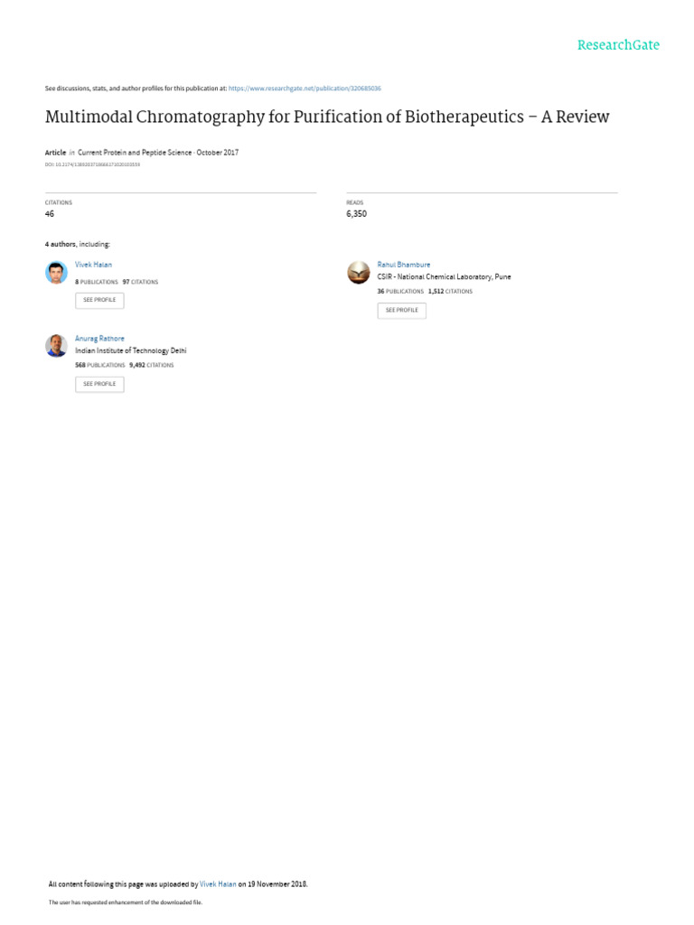 2019 - Multimodal Chromatography | PDF | Protein Purification ...