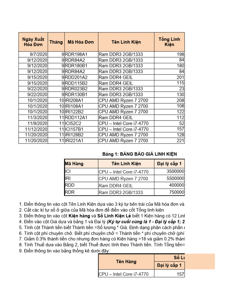 Bài TH Excel T NG H P | PDF