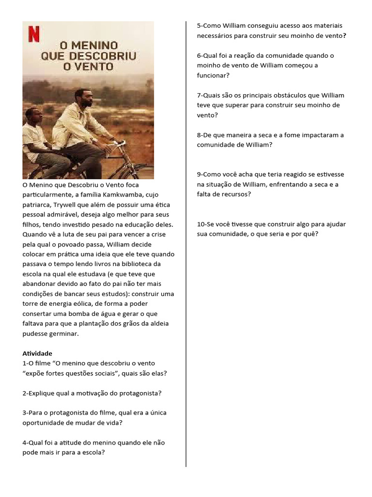 O Menino Que Descobriu o Vento | PDF