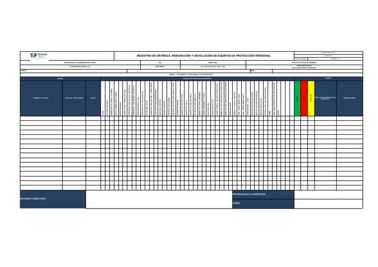 Checklist Estado de Epp | PDF | Equipo de protección personal
