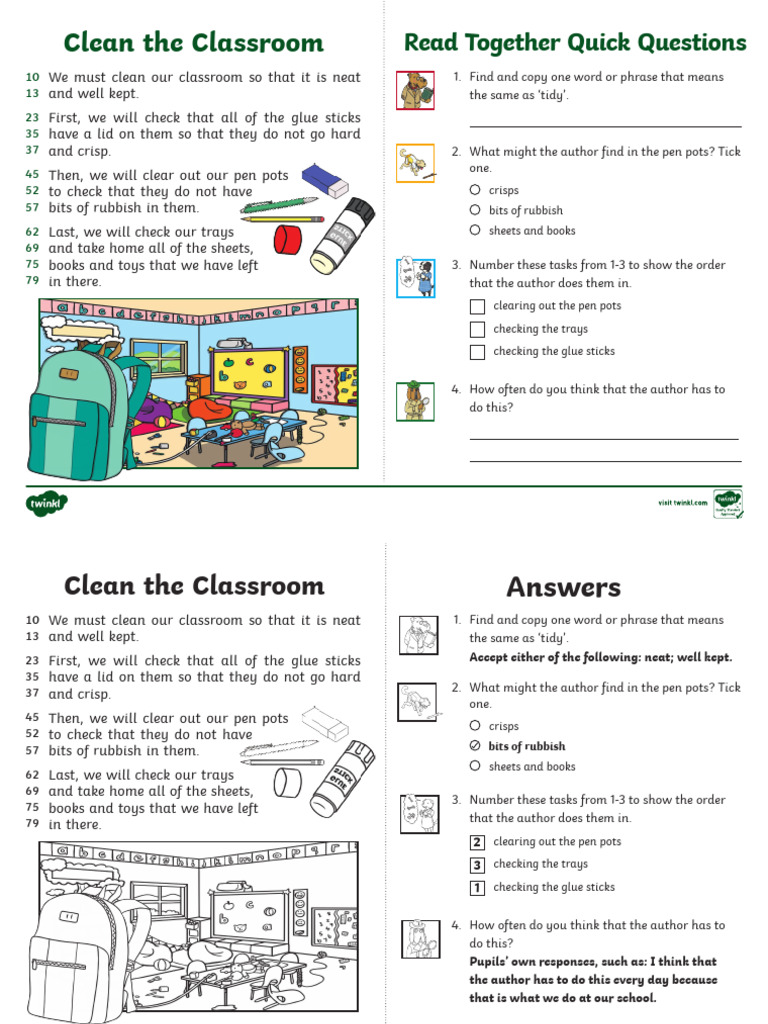 Clean The Classroom | PDF