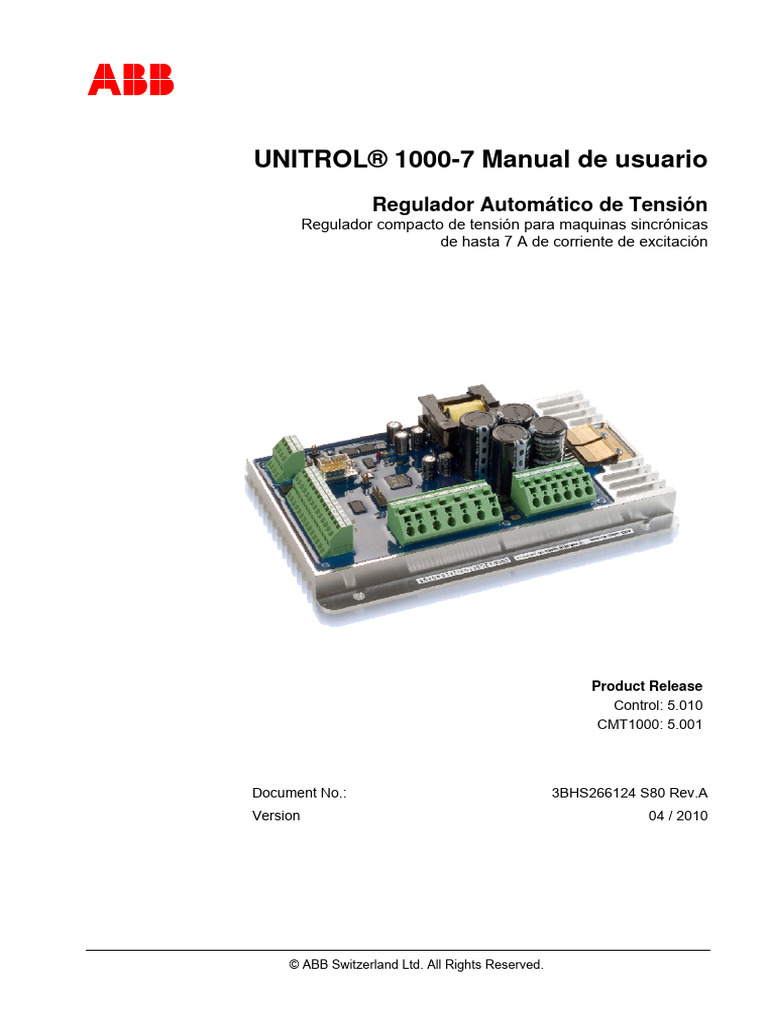 UNITROL 1000-7 Manual Del Usuario V5.010 | PDF | Hardware de la ...