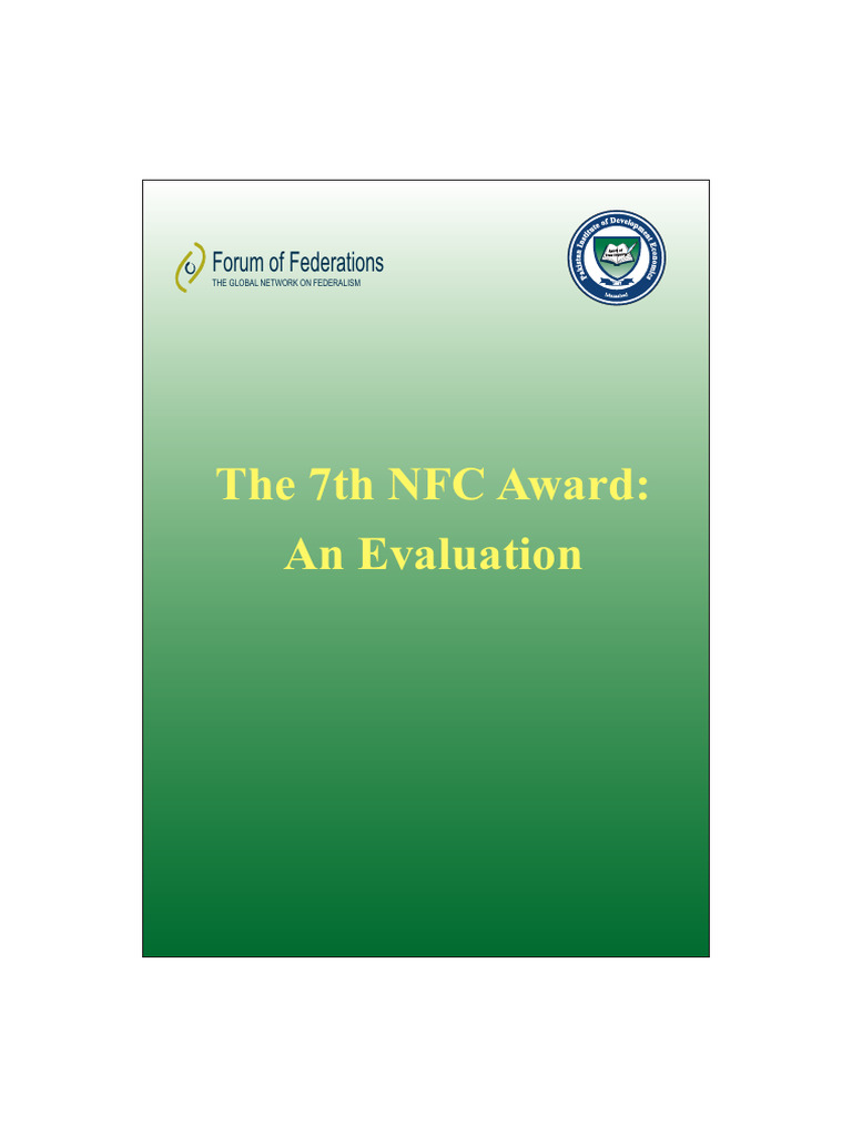 Evaluation of the 7th NFC Award | PDF | Welfare