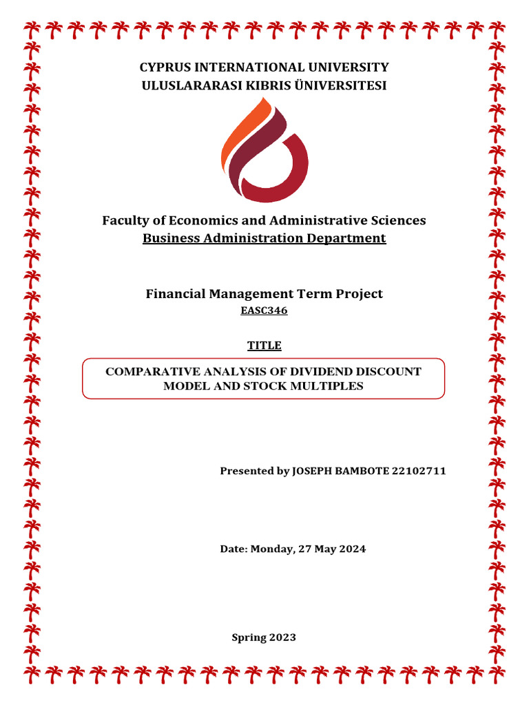 Comparative Analysis of The DDM and The Stock Multiples | PDF ...