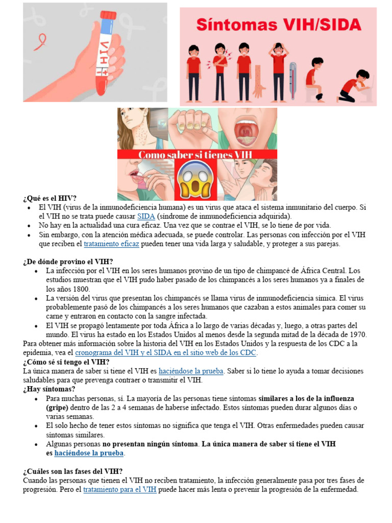 Qué Es El HIV | Descargar gratis PDF | Infección transmitida ...