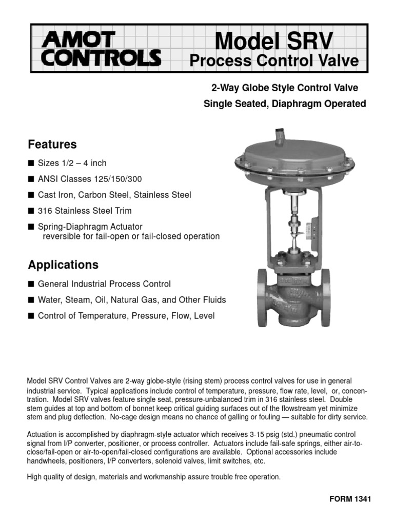 Model SRV: Process Control Valve | PDF | Valve | Equipment