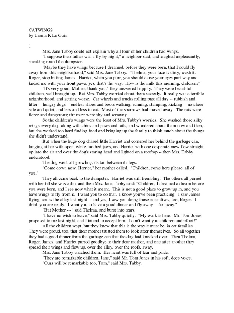 Le Guin, Ursula K. - (Catwings 01) - Catwings | PDF | Owl | Leisure