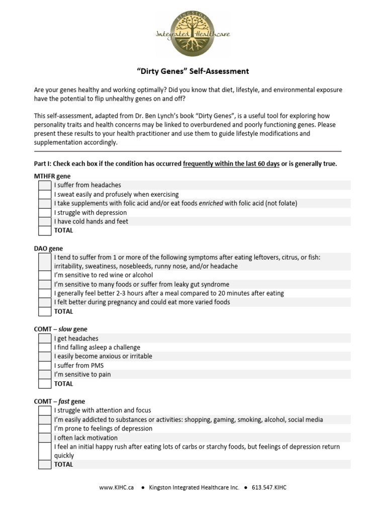 Ben Lynch Questionnaire Revised | PDF | Sleep | Premenstrual Syndrome