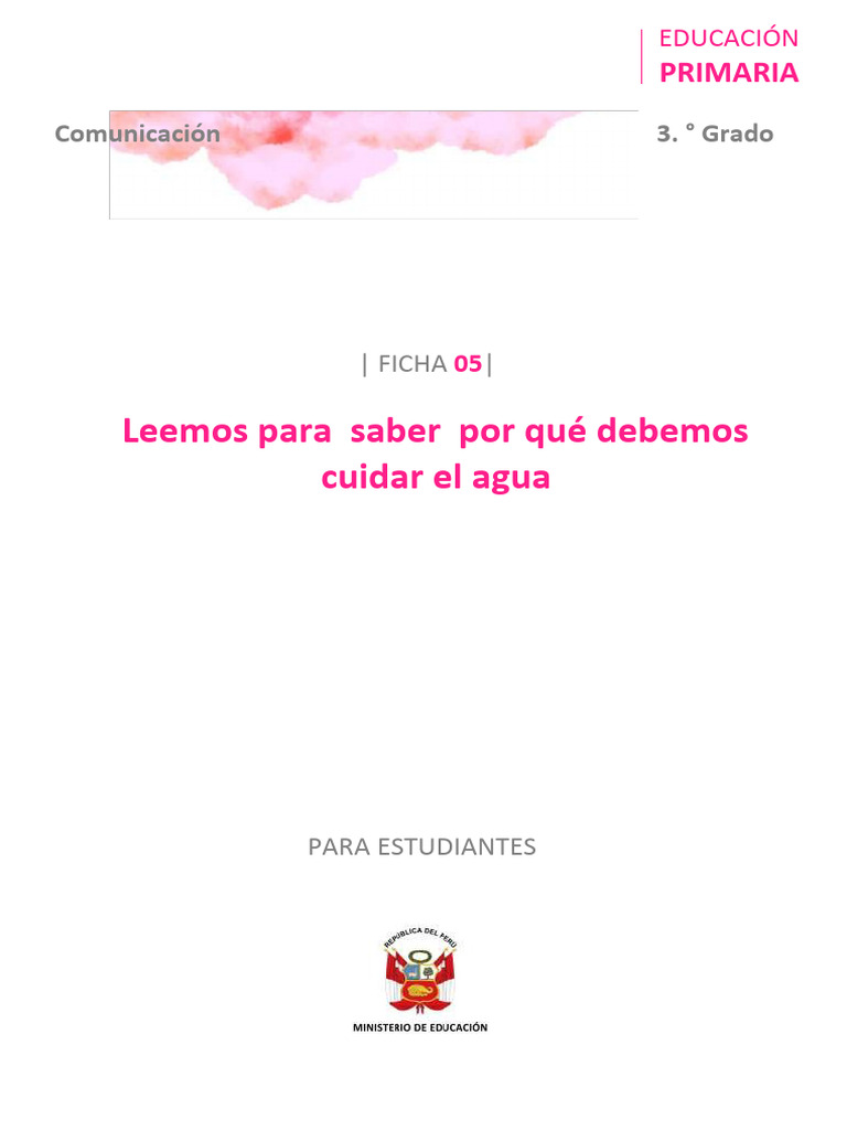 Ficha 5 Leemos para Saber Por Que Debemos Cuidar El Agua | PDF | Agua ...
