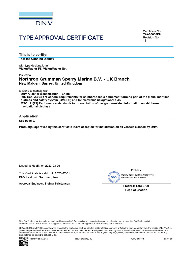 TAA00000DH Rev 12 VisionMaster FT and VisionMaster Net Conning Display ...