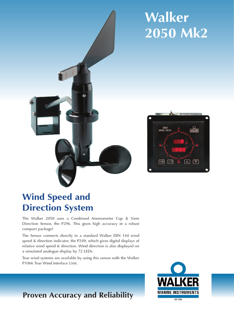 Lillie and Gillie Walker 2050 Mk2 Anemometer Datasheet | PDF | Sensor | Wind Speed