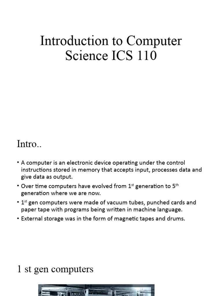 Introduction To Computers ICS 110 | PDF | Computer Data Storage | Read ...