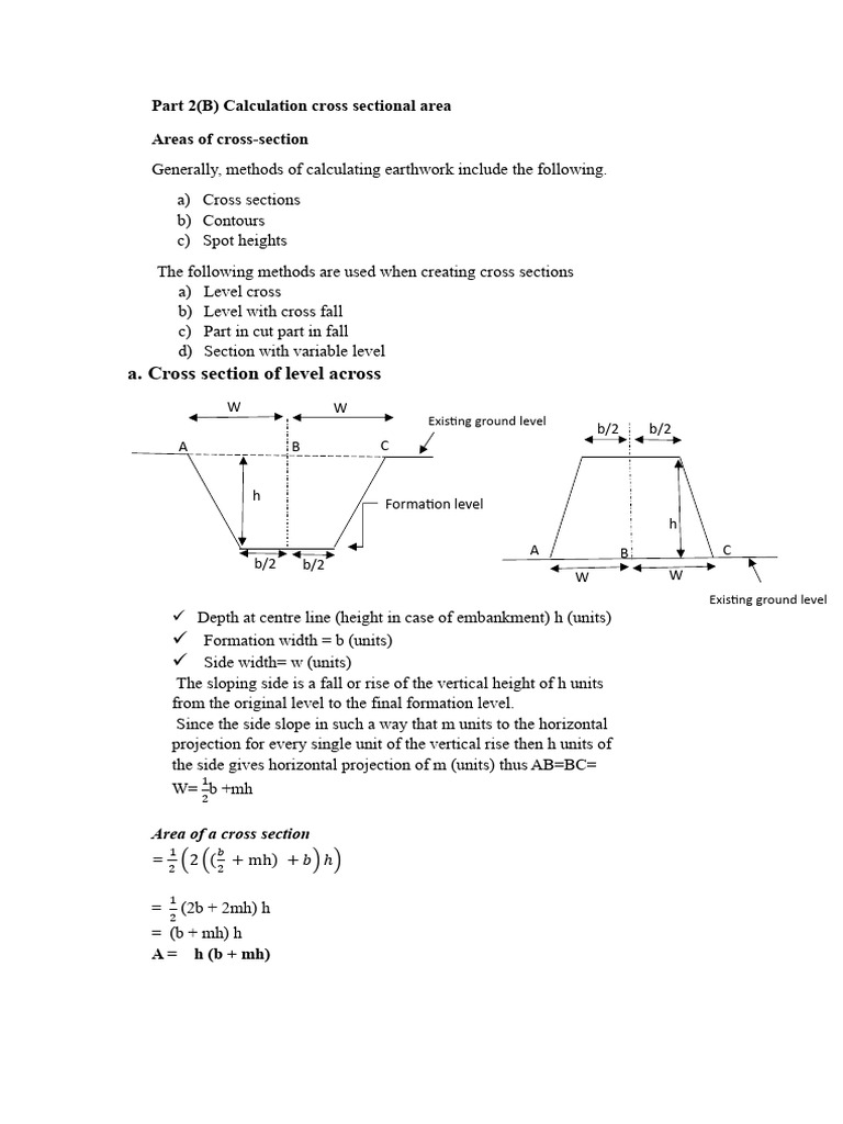 Cross-Sectional Area Calculations | PDF | Teaching Methods & Materials
