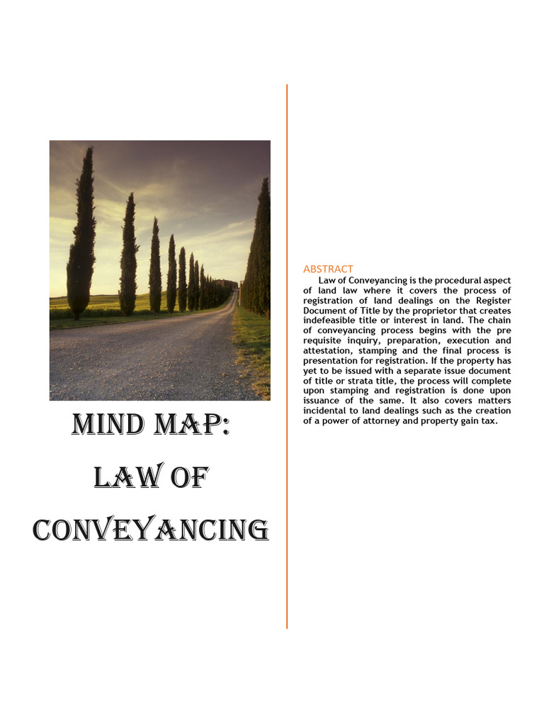 Mind Map Law of Conveyancing-Law512 Oer 2021 | PDF | Conveyancing | Property