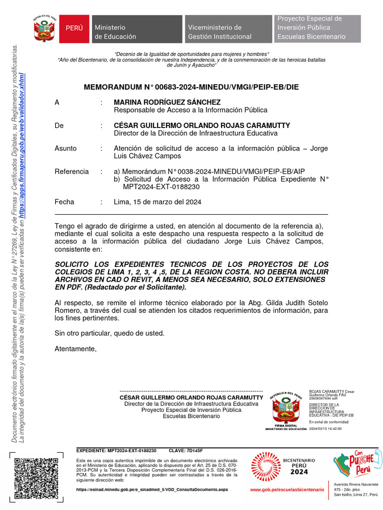 Memorandum 00683 2024 Minedu Vmgi Peip e | PDF