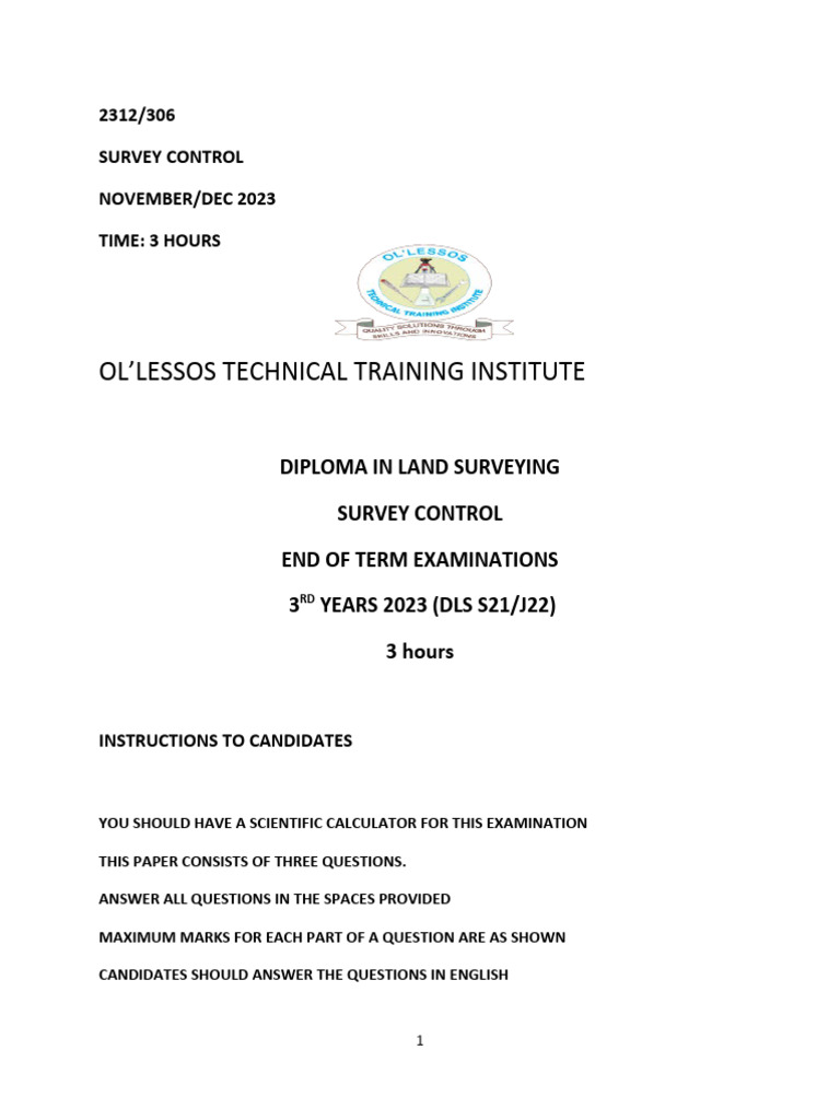 Control DLS S21 J22 End Term | PDF | Surveying