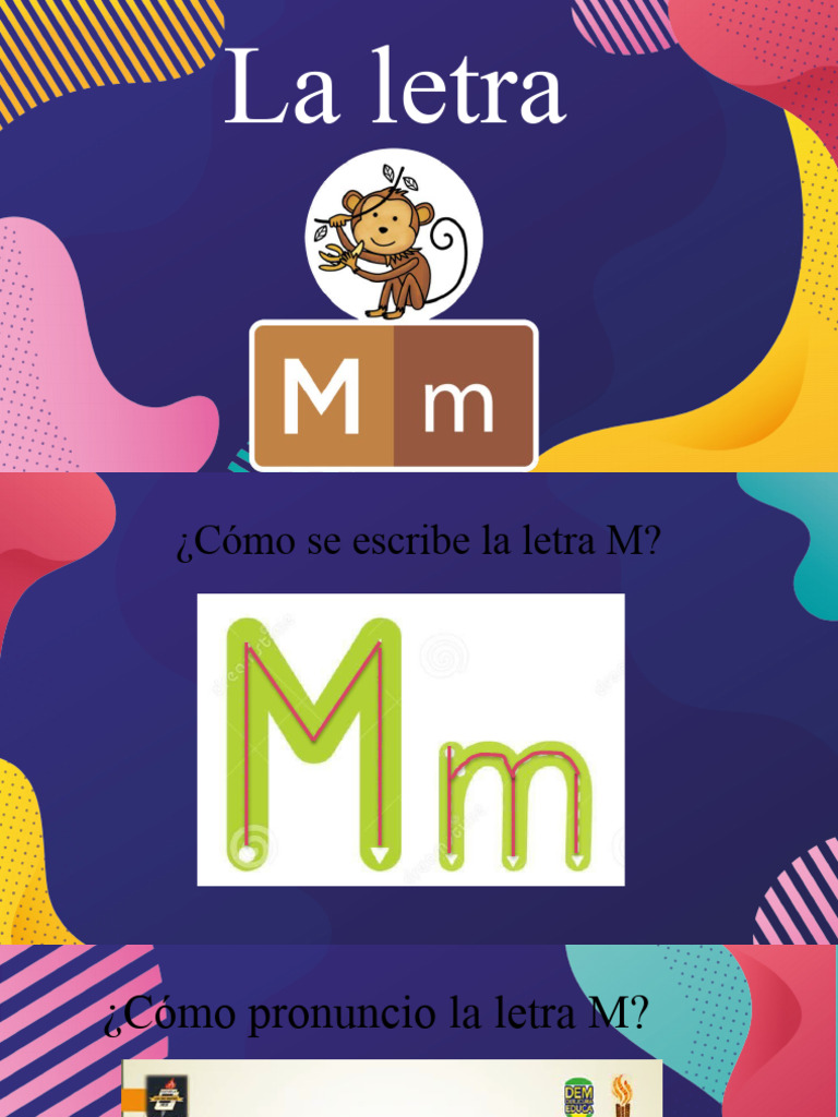Aprendiendo la letra M: Escritura y Ejercicios | PDF