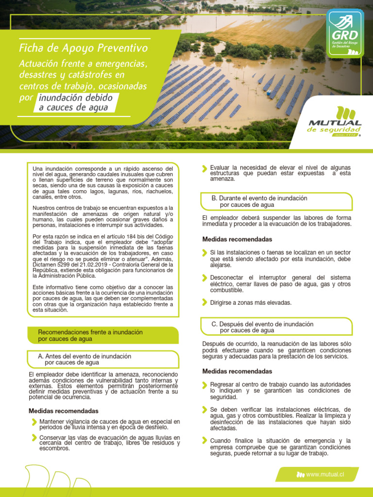 Mutual de Seguridad GRD Ficha | PDF | Inundar | Agua