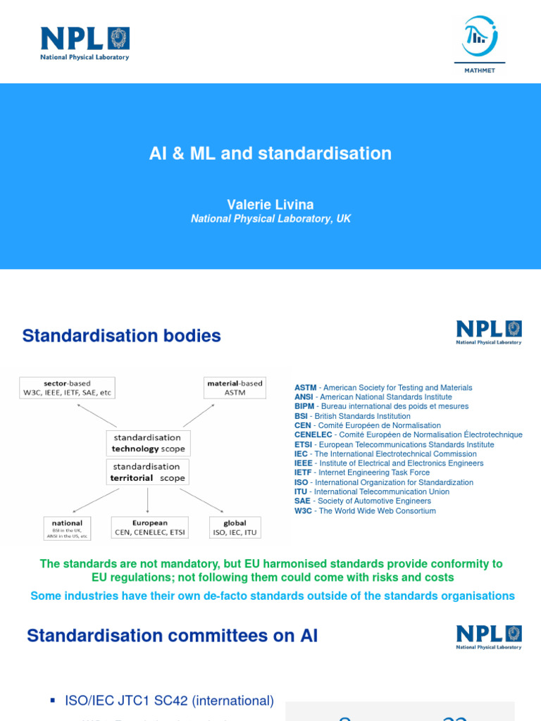 06 AI ML and Standardisation V. Livina | Download Free PDF | Standardization | Artificial ...