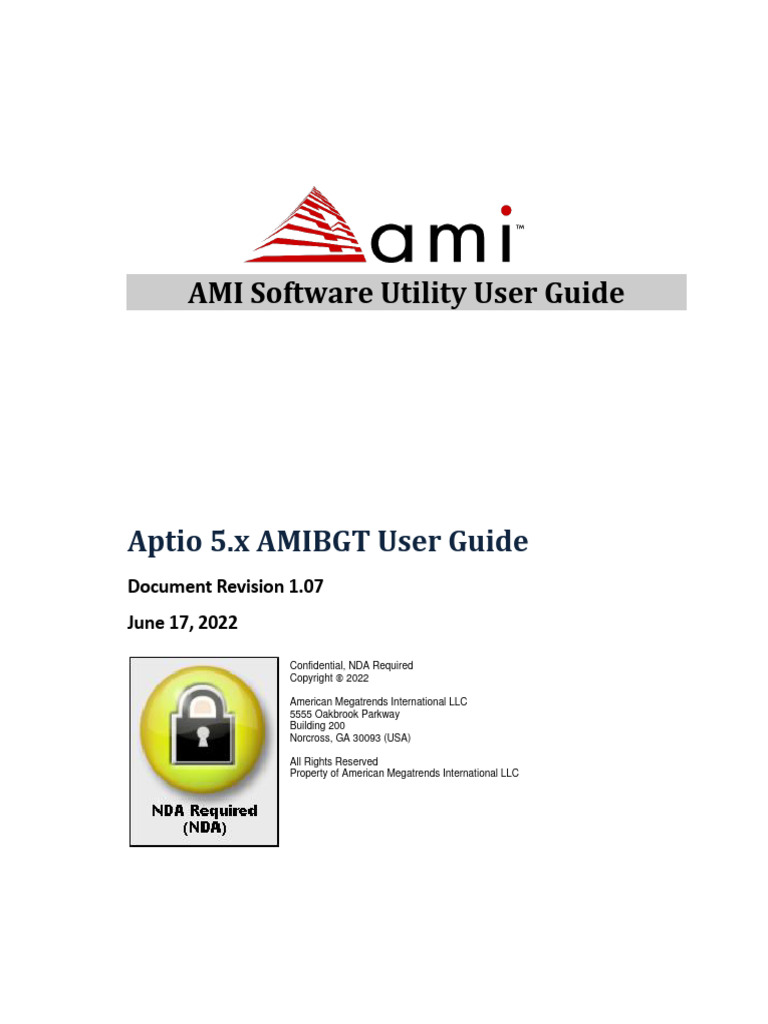AMI Aptio 5.x AMIBGT User Guide NDA | PDF | Bios | Computer Science
