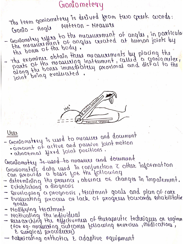 Goniometry - Physiofirst | PDF