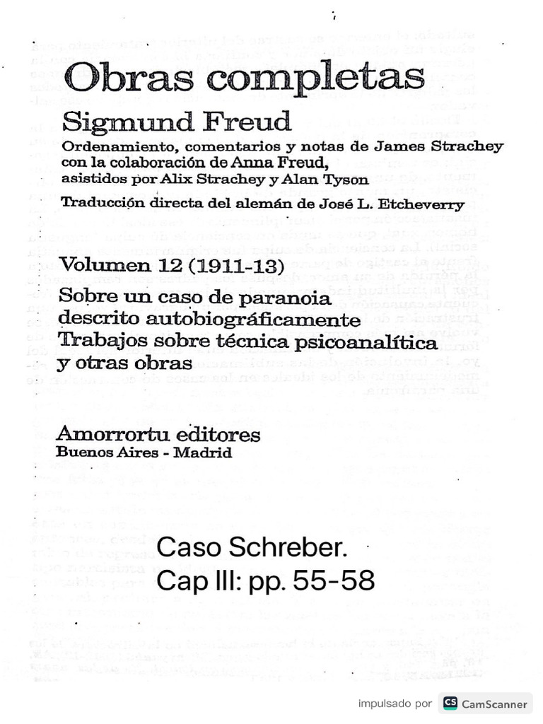 21 - Freud. Caso Schreber. Cap. III Pp. 55-58 | PDF