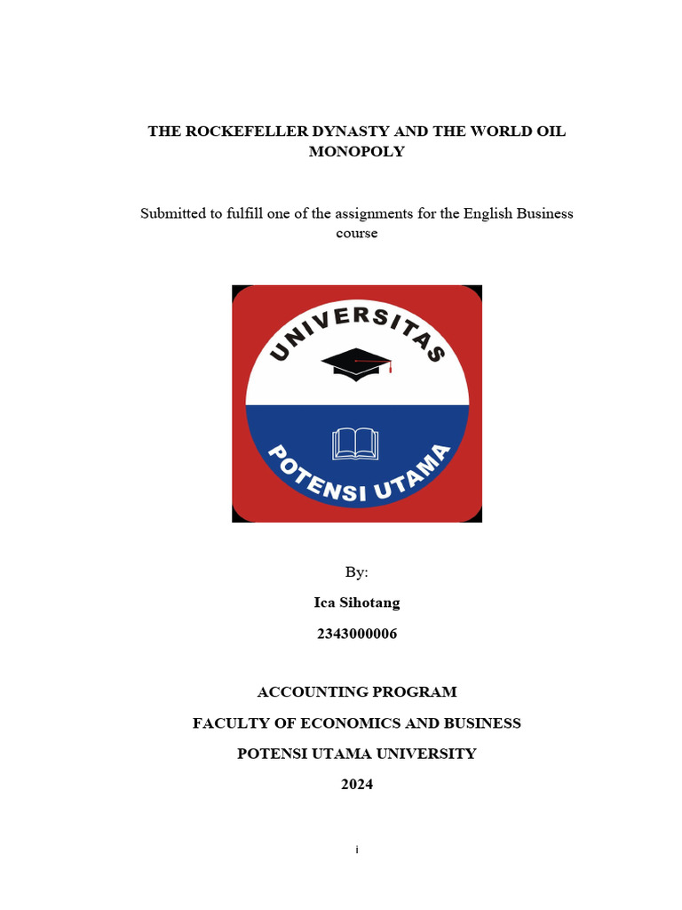Makalah THE ROCKEFELLER DYNASTY AND THE WORLD OIL MONOPOLY | PDF | John ...