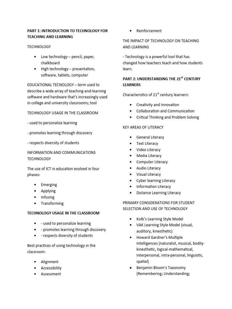 Let Reviewer For TTL | PDF | Educational Technology | Learning