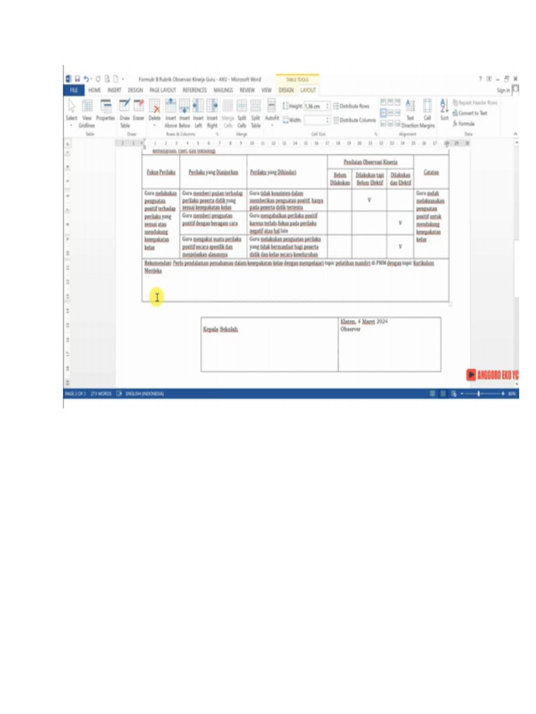 Sampel Pengisian Form B Pdf