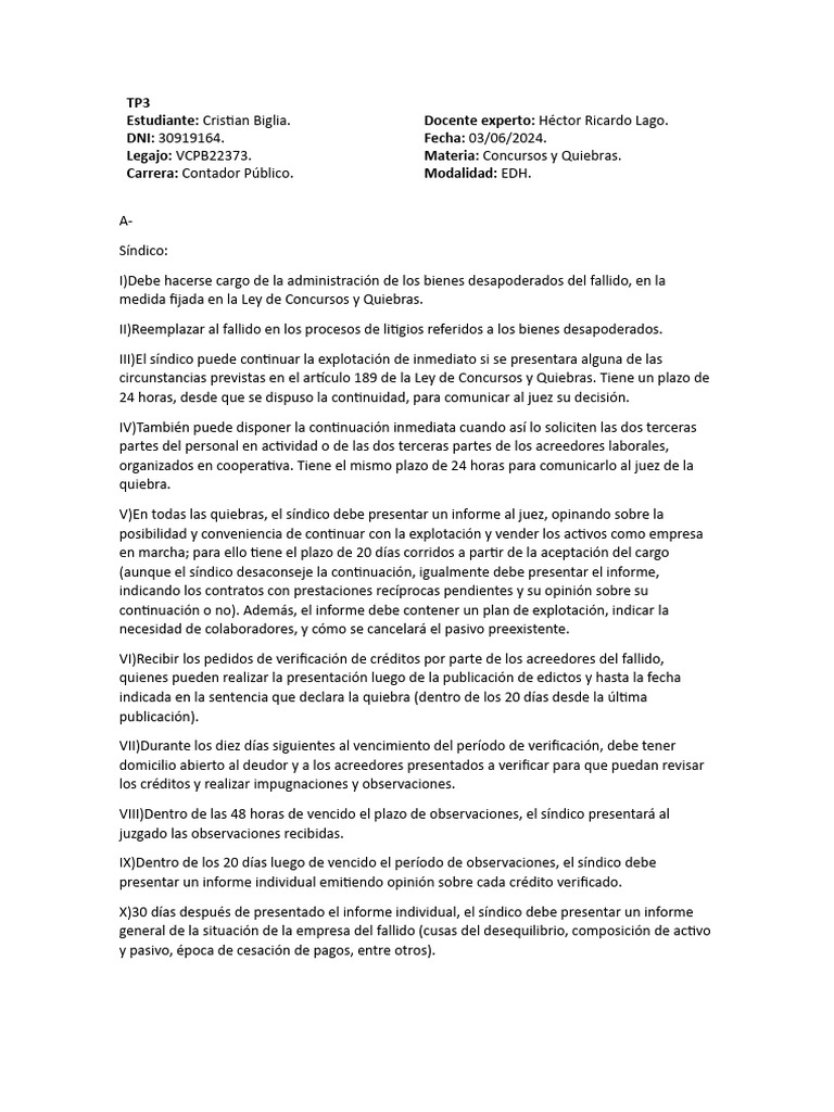 TP3 CyQ | PDF | Bancarrota | Business