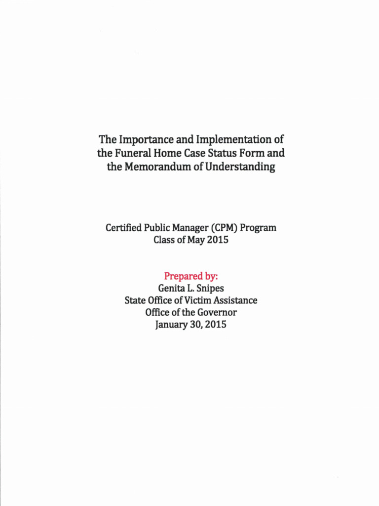 The Importance and Implementation of The Funeral Home Case Status Form ...