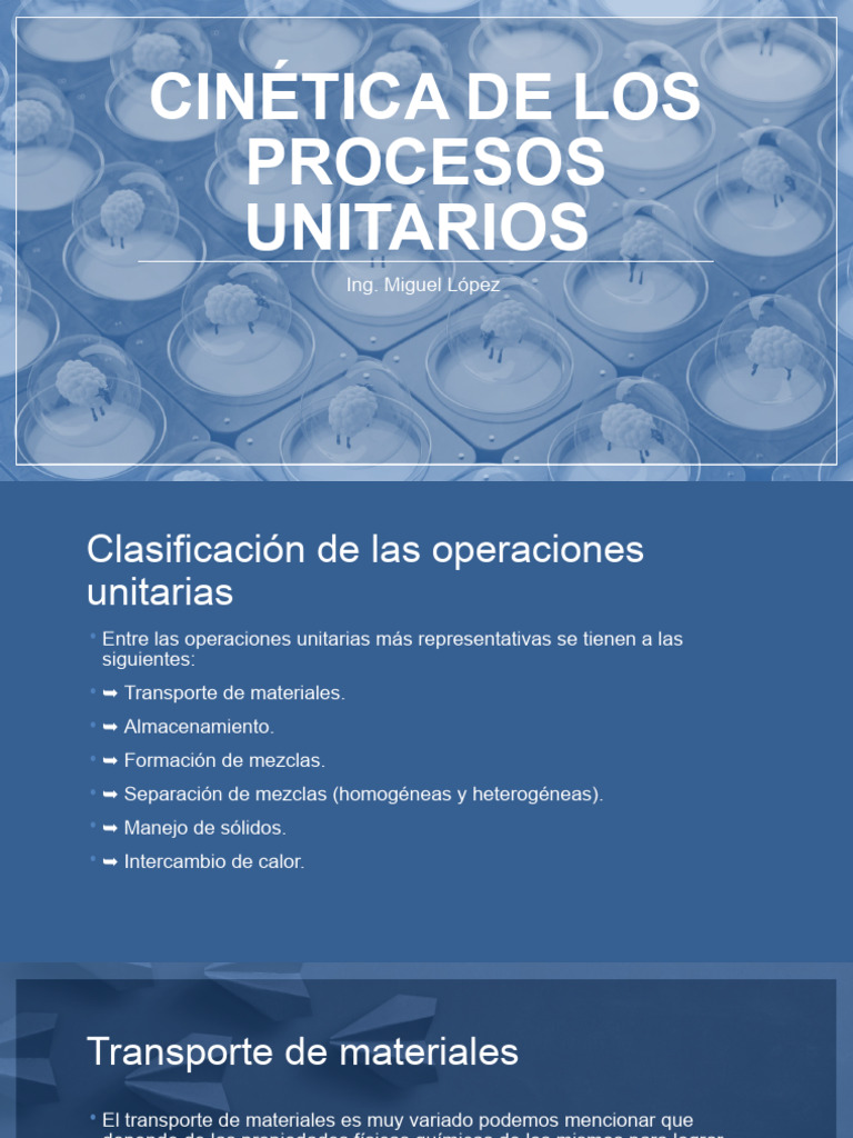 Cinética de Los Procesos Unitarios | Descargar gratis PDF | Gases | Mezcla