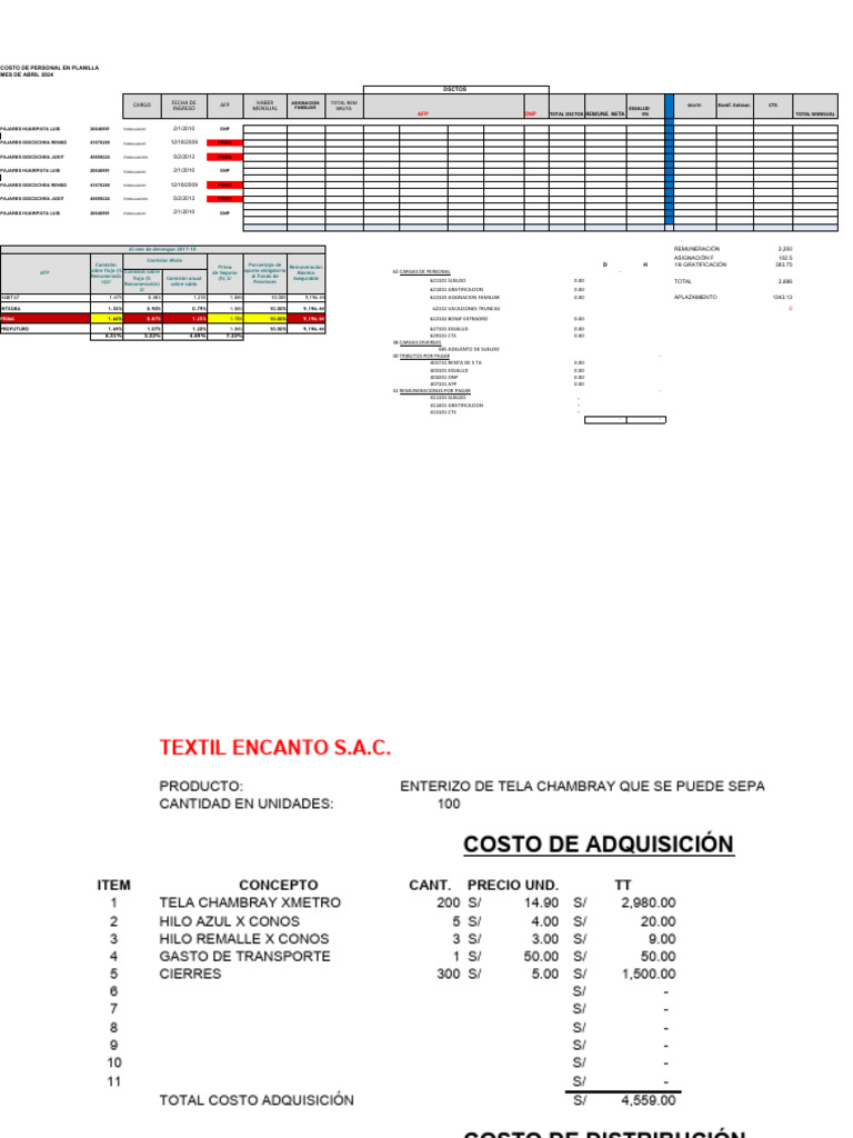 Planillas 2024 | PDF
