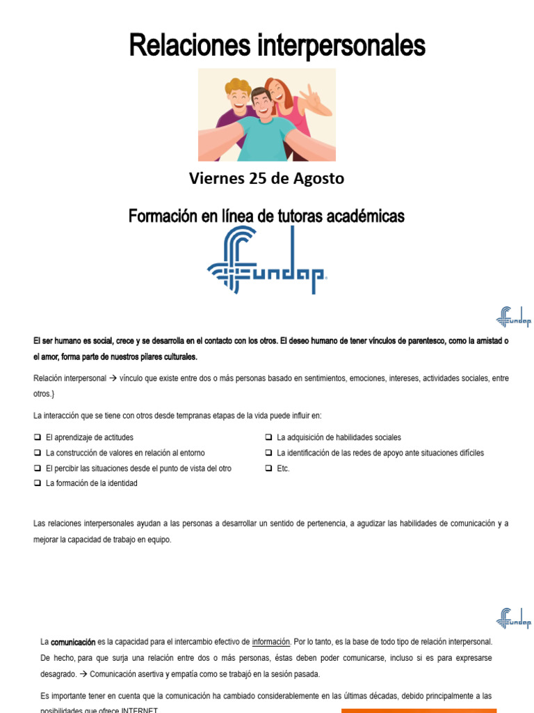Relaciones Interpersonales | PDF | Relaciones interpersonales | Las ...