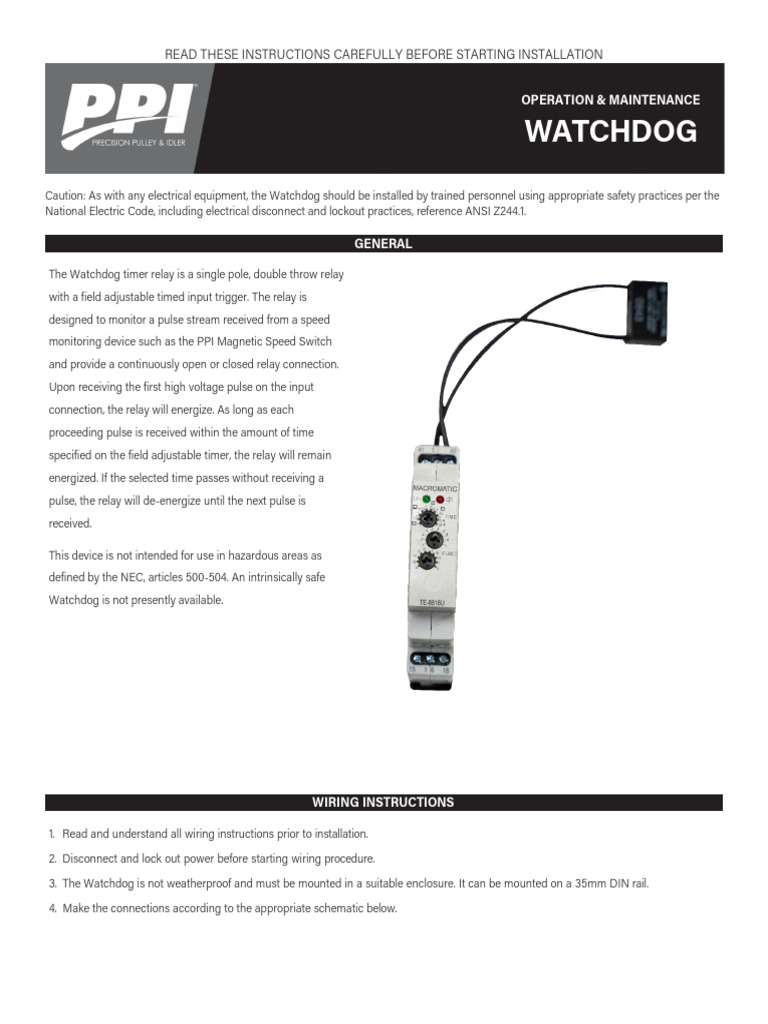 Watchdog Timer Relay Installation Guide | PDF | Relay | Alternating Current