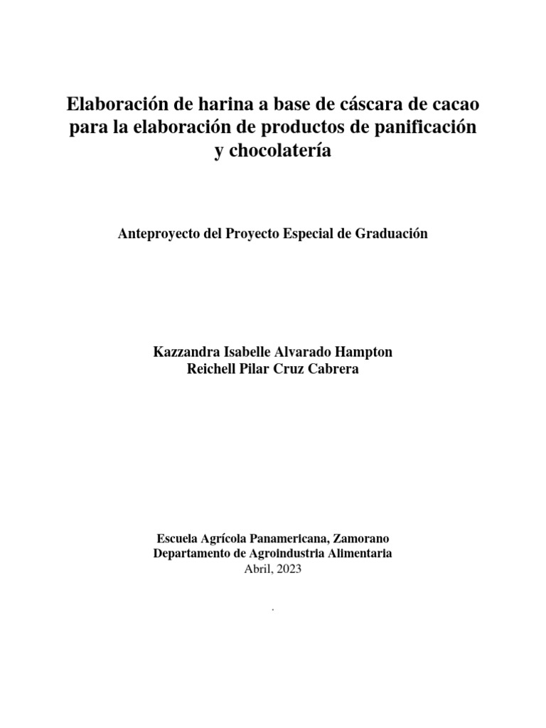 APEG de Kazzandra y Reichell 2024 | PDF | Chocolate | Panes