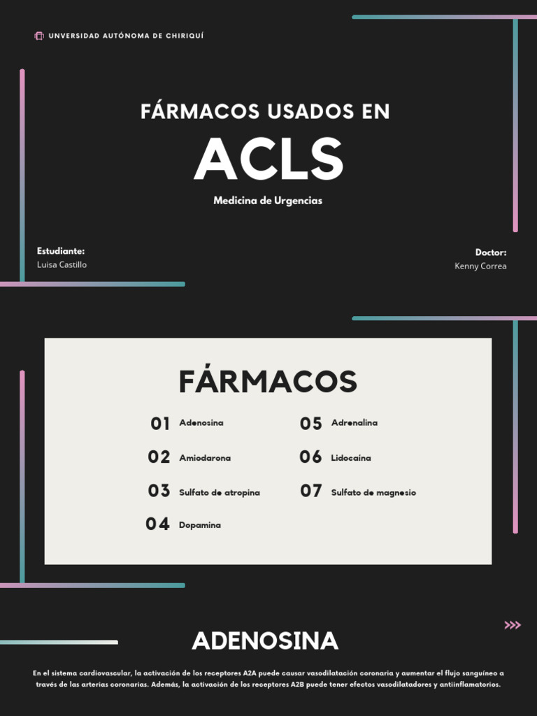 Farmacos de Acls | PDF | Medicina CLINICA | Especialidades Medicas