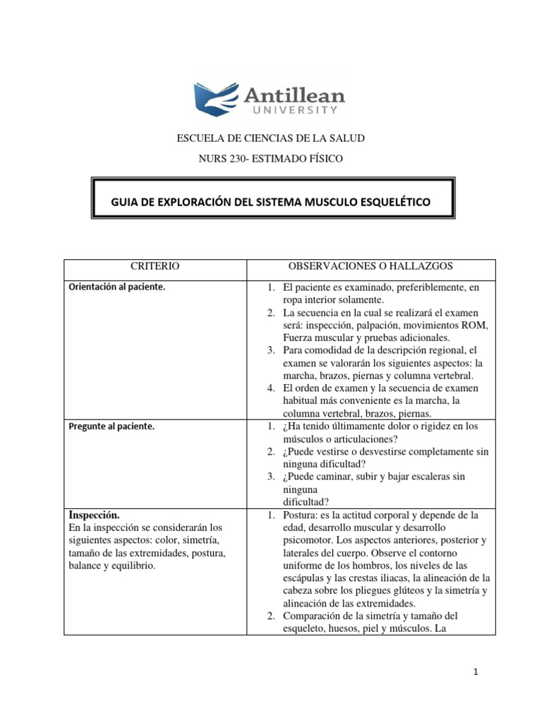 Guia para La Evaluacion Del Sistema Musculo Esqueletal | PDF | Rodilla ...
