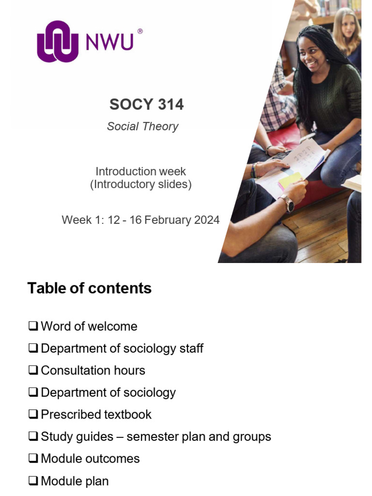 Socy 314 2024-1 | PDF | Sociology | Social Theory