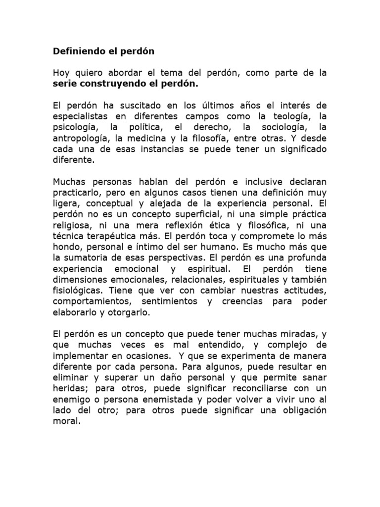 Definiendo El Perdón Post Pdf Culpa Emoción Perdón